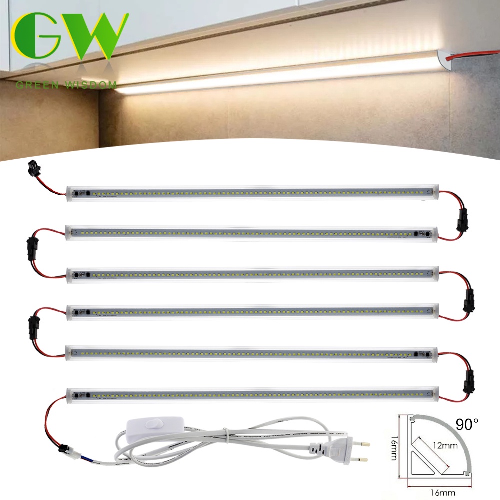 1-6 Pieces Set V Shape LED Strip Light 220V 8W 50cm 72LED Corner LED ...