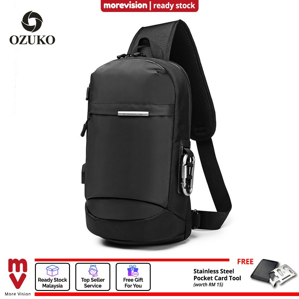 OZUKO Sling Crossbody Bag Comfortable USB Multi-pocket New ...