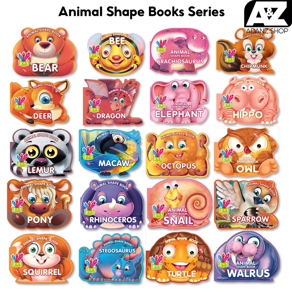Animal Shape Book 3 in 1 (Story, Activity & Colouring) [PTS] | Shopee ...