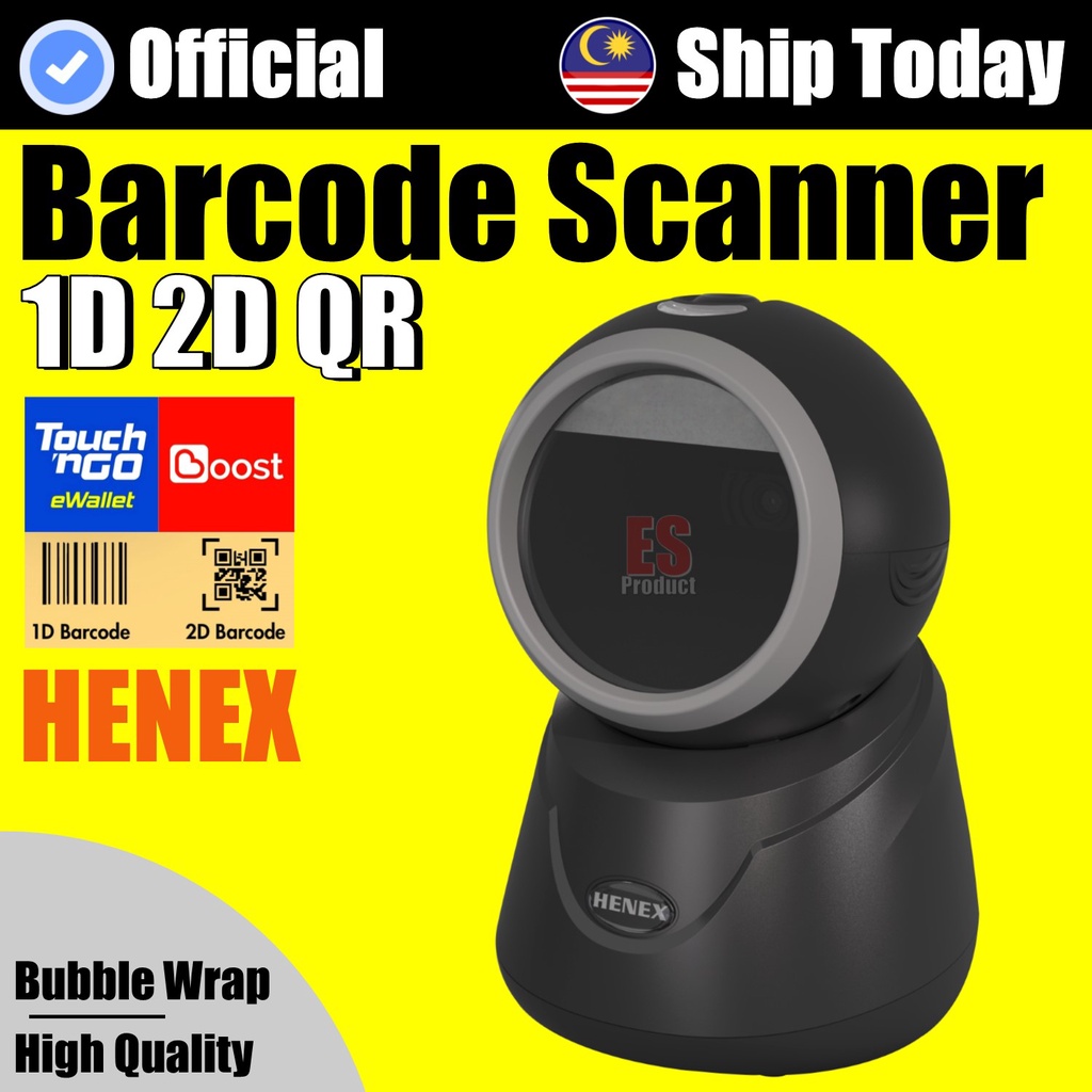 Official Henex USB Wireless Bluetooth Mini Barcode Scanner 1D 2D QR ...