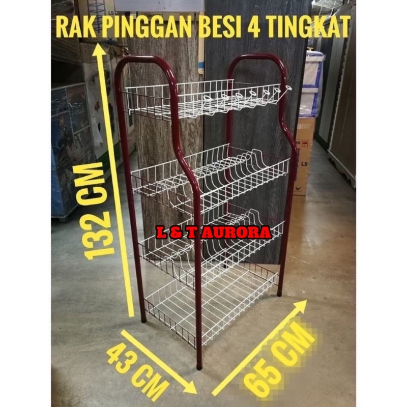 Rak Pinggan Besi 4 Tingkat ( TINGGI) | Shopee Malaysia