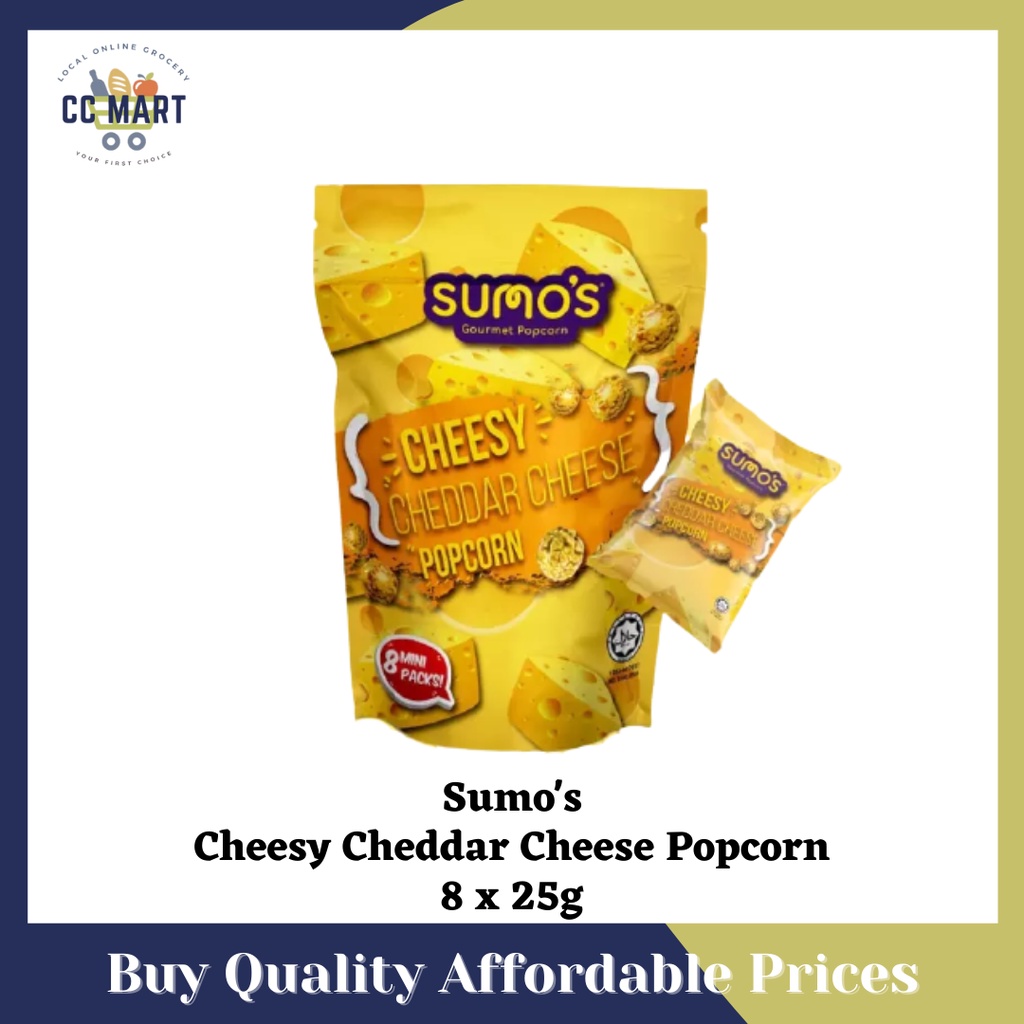 Sumo's Gourmet Popcorn - Cheesy Cheddar Cheese Popcorn / 8 x 25g ...