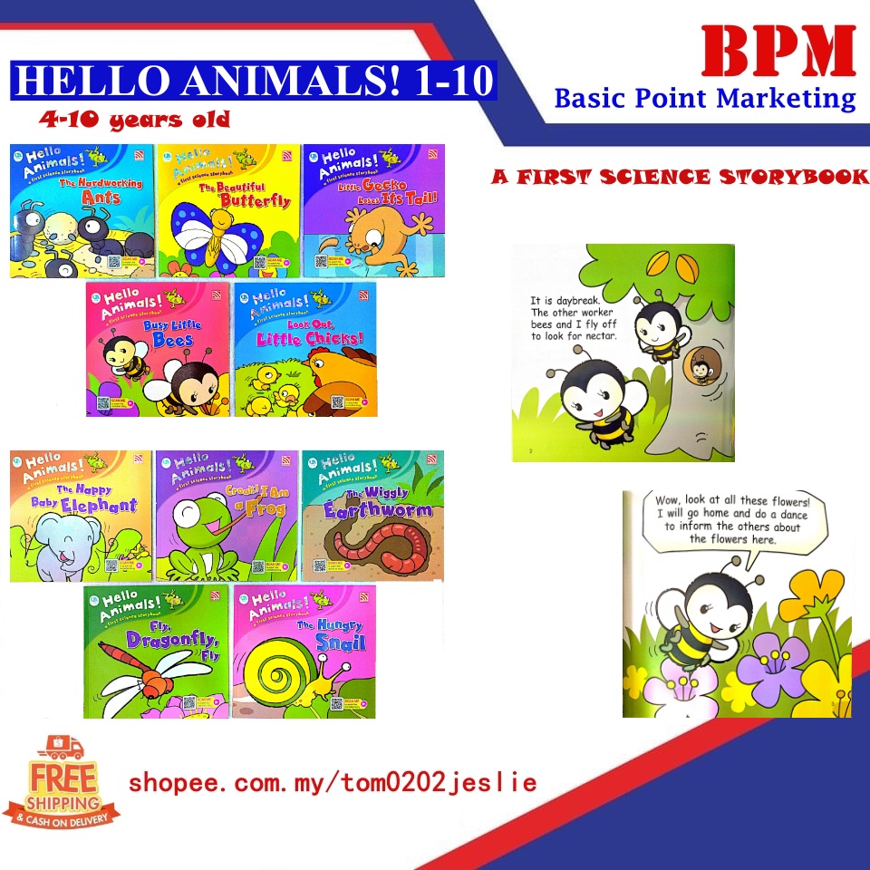 [BPM] HELLO ANIMALS! A FIRST SCIENCE STORYBOOK 1-10 / English Story ...