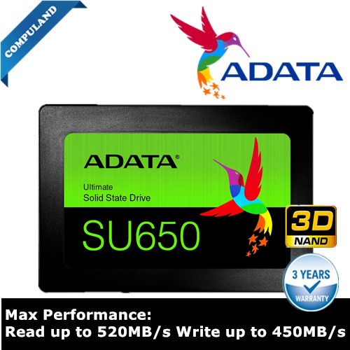 ADATA SU650 Ultimate Solid State Drive 2.5 SATA 6Gb/s [256GB/512GB/1TB] | Shopee Malaysia