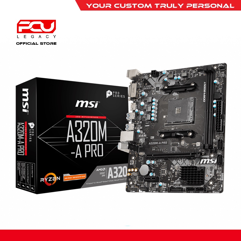 MSI A320M-A PRO MATX AM4 MAINBOARD (3 Years Warranty) | Shopee Malaysia