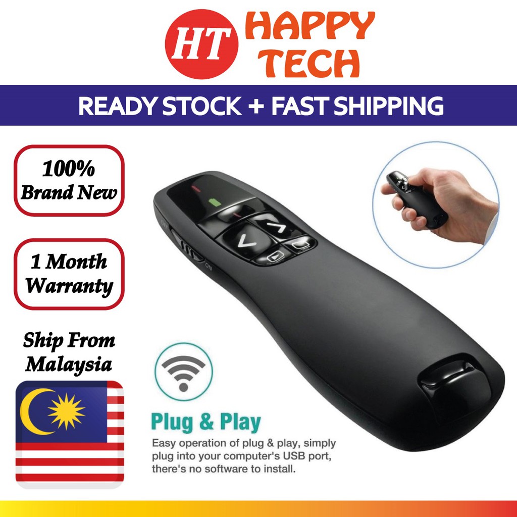 R400 Wireless USB Presenter Red Laser Pointer 2.4GHz Remote Control PowerPoint PPT Presentation ...
