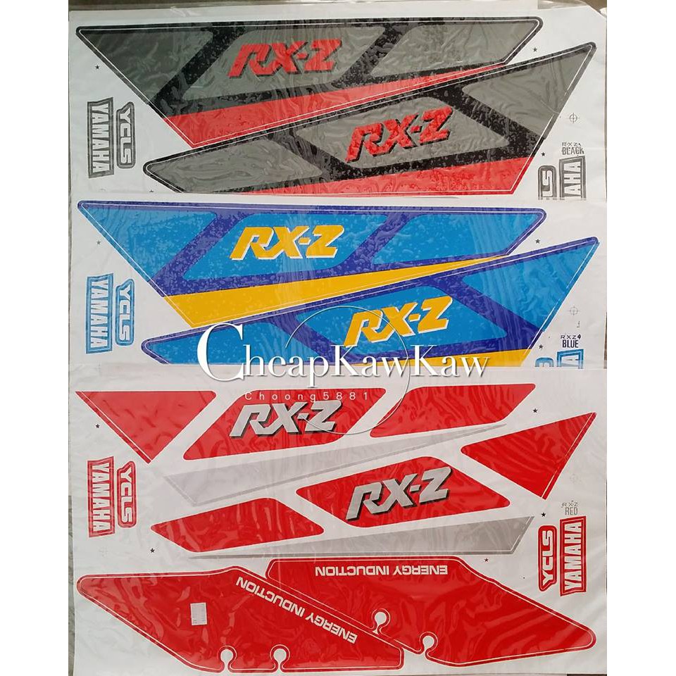 RXZ Body Cover Stripe Sticker ( 4 ) Blue / Red / Black - Ready Stock ...