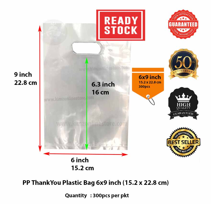 Transparent Plastic Bag 6x9inch 300pcs PP Clear Plastic Shopping With ...