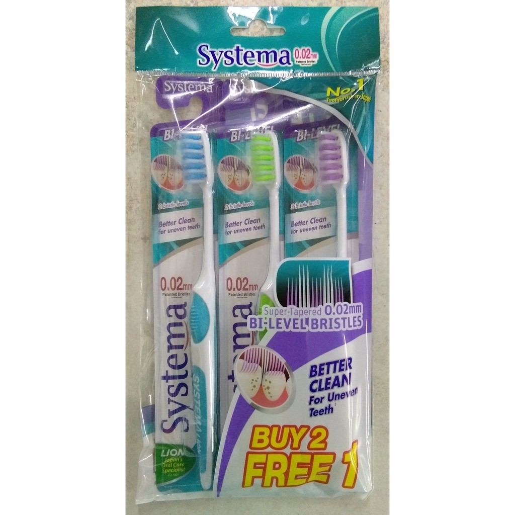 SYSTEMA BI-LEVEL TOOTHBRUSH Medium Soft 3'S | Shopee Malaysia
