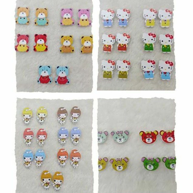 🔥🔥Butang Kayu Comel Cartoon / Cute Wooden Cartoon Button /Pkt (10pcs ...