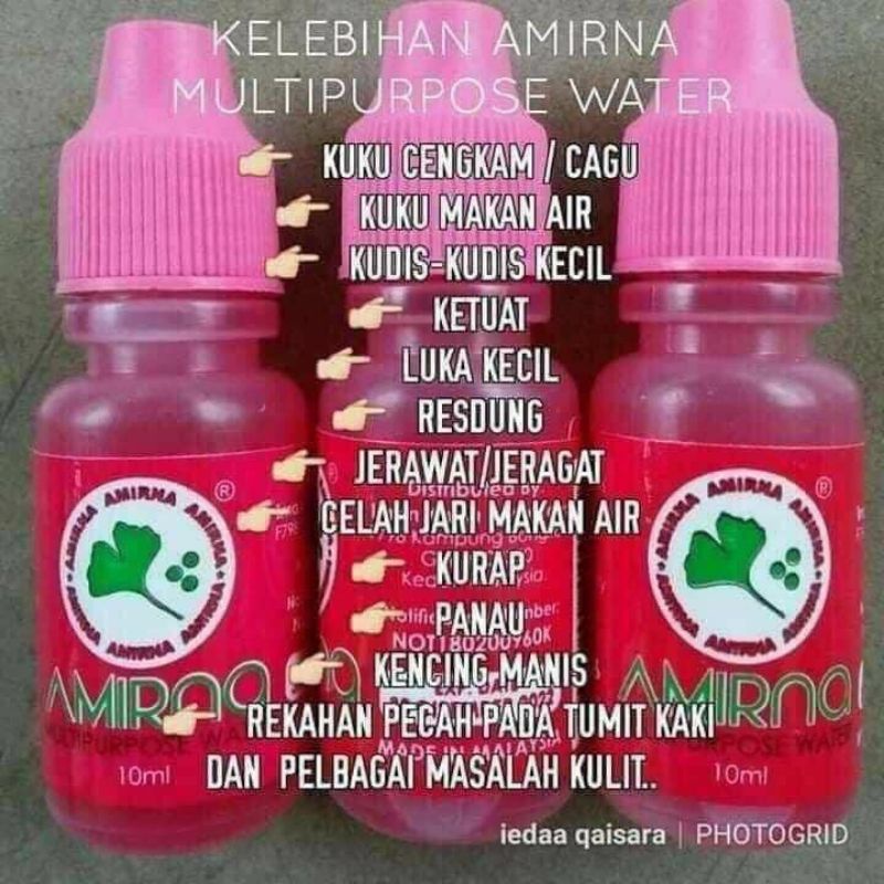 Amirna ORIGINAL KKM Air akar kayu ubat Cagu Cengkam kuku Panau Kulat ...