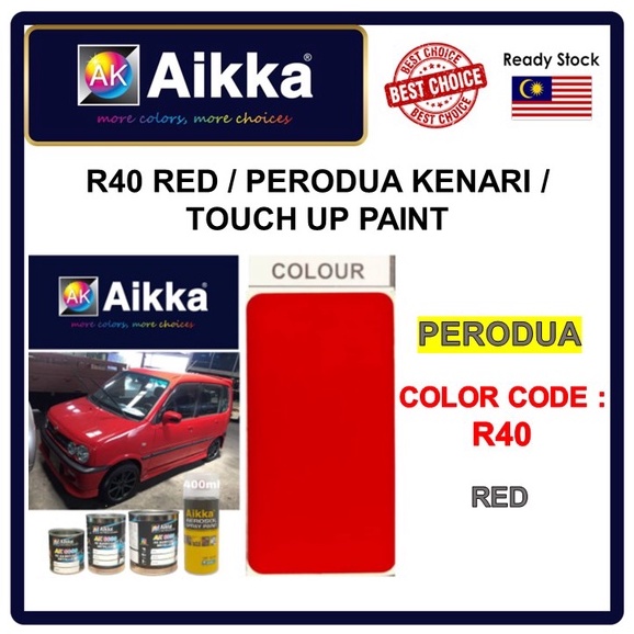 AIKKA Automotive Paint / Perodua R40 RED / Touch Up Paint / DIY Cat ...