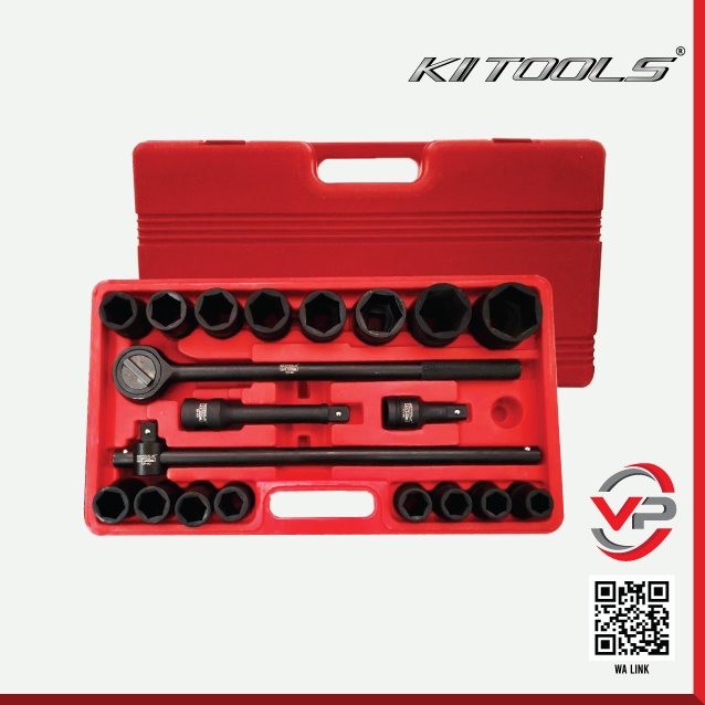 KI TOOLS 3/4” DR. IMPACT SOCKET SET C/W ACC【 21 PCS / 19-50mm 】BLOW ...