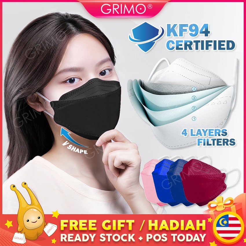 READY STOCK🔥Grimo 10pcs 4PLY KF94 Bundle Pack 3D Mask Face Korea Anti ...