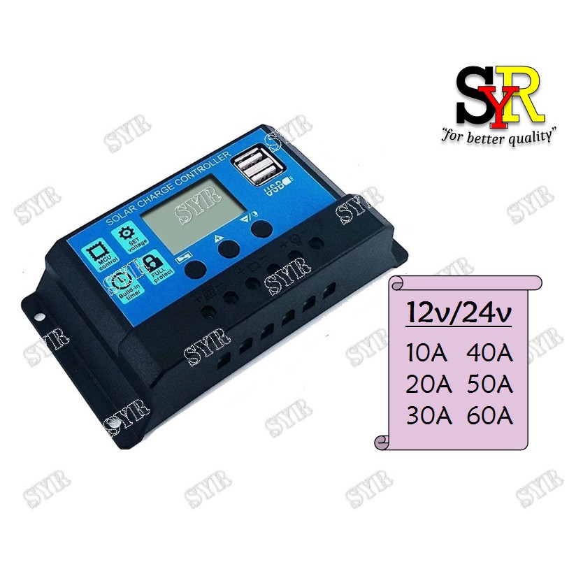 PWM Solar Charger Controller 12v/24v 10A 20A 30A 40A 50A 60A Lithium ...