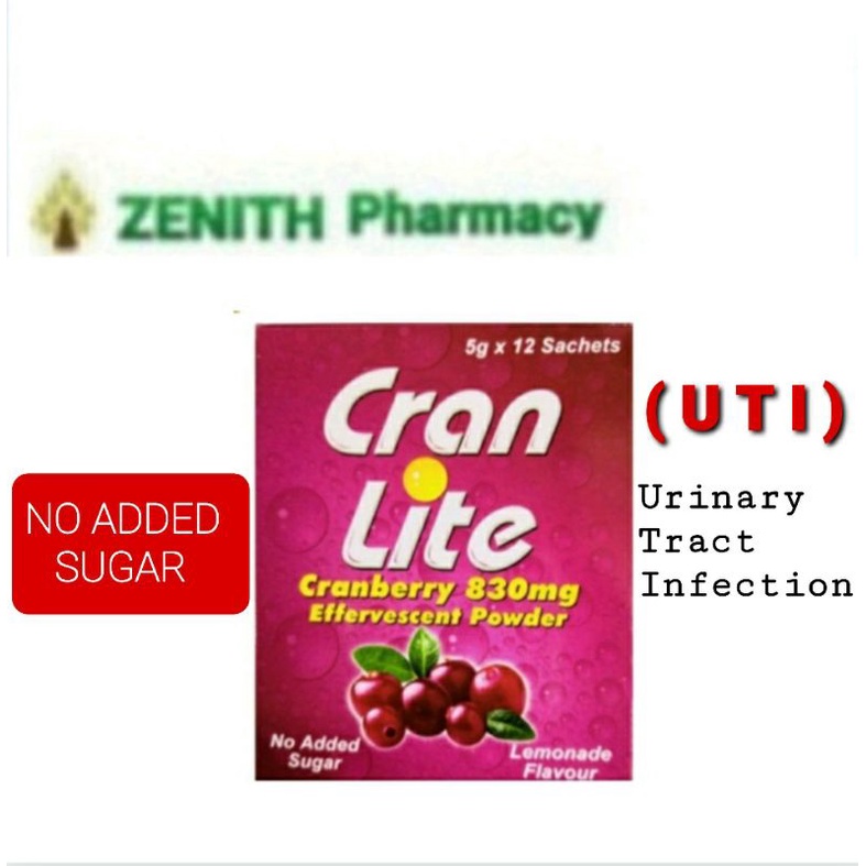 Cran Lite 12 Sachets Exp:06/2027 Cranberry Effervecent Powder 830mg ...