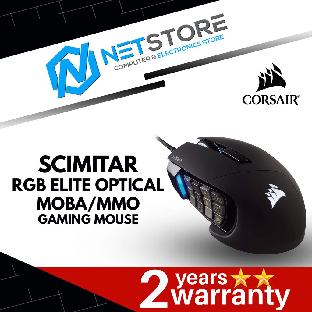 CORSAIR SCIMITAR RGB ELITE OPTICAL MOBA/MMO GAMING MOUSE CH-9304211-AP | Shopee Malaysia
