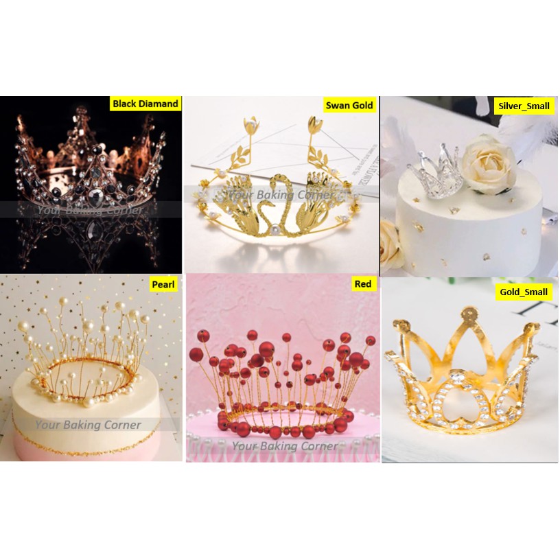 Crown Cake Topper Decoration Wedding Birthday Party Decorations Pearl ...