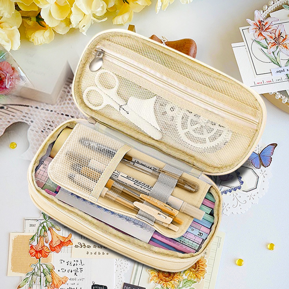 Seamiart [Ready Stock] 1pc Flexible Macaron Pencil Case Multifunction 2 ...