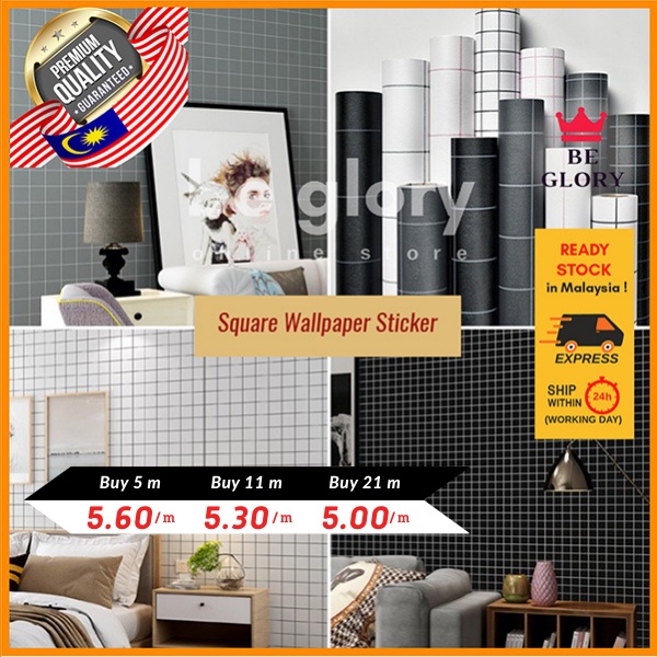 PVC Self adhesive Waterproof Wallpaper Sticker 60cm x 1m Square Wall ...
