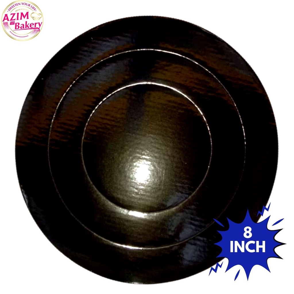 Round Paper Cake Board Black 8" (3Pcs) Papan Kek Bulat Hitam | Pelapik ...