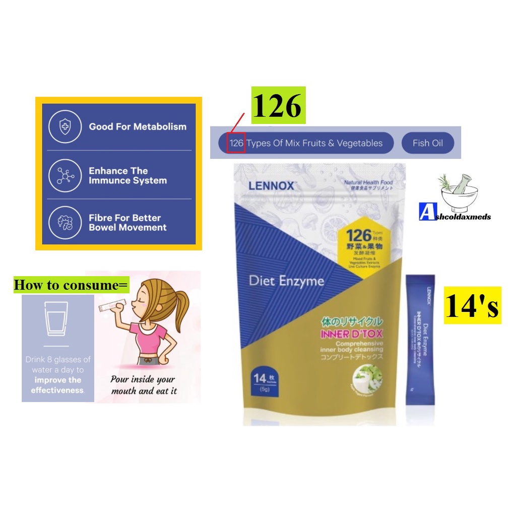 Lennox Inner D'Tox Diet Enzyme 5GX14'S EXP04/2025 | Shopee Malaysia