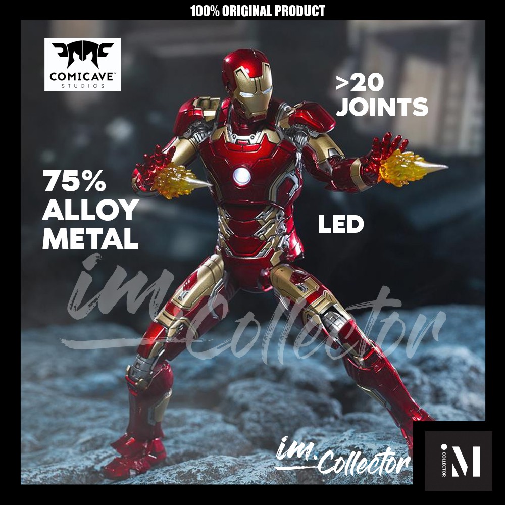 COMICAVE 1/12 16CM Iron Man MK43 Marvel Avengers LED Die Cast ...