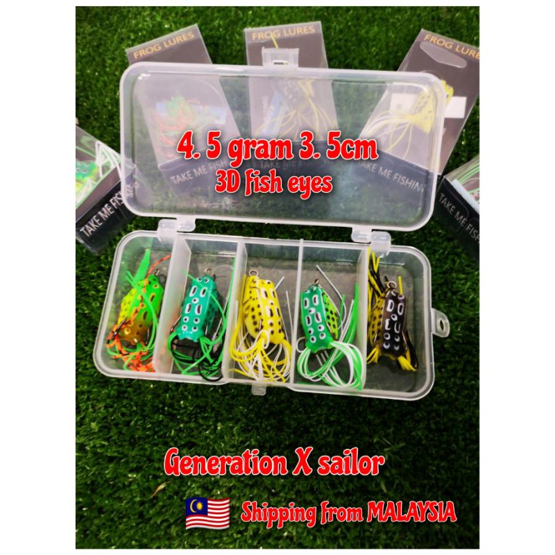 🇲🇾 1 pcs / 5 pcs soft frog 4.5g 3.5cm/ fishing lures/Umpan Tiruan ...