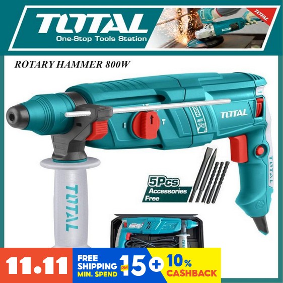 TOTAL 3 IN 1 26MM ROTARY HAMMER 800W TH308268-8 LATEST MODEL | Shopee ...