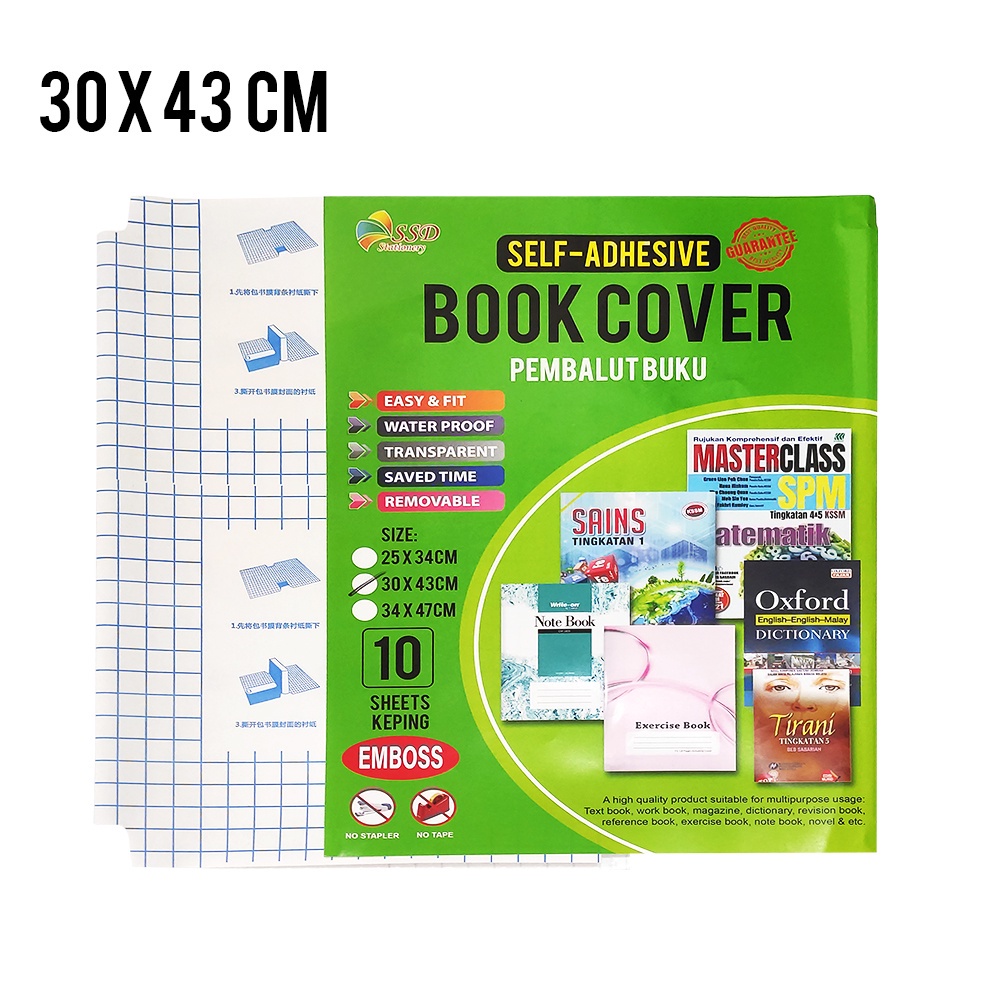 Kaki Jimat Self-Adhesive School Transparent Book Cover Penutup Pembalut ...