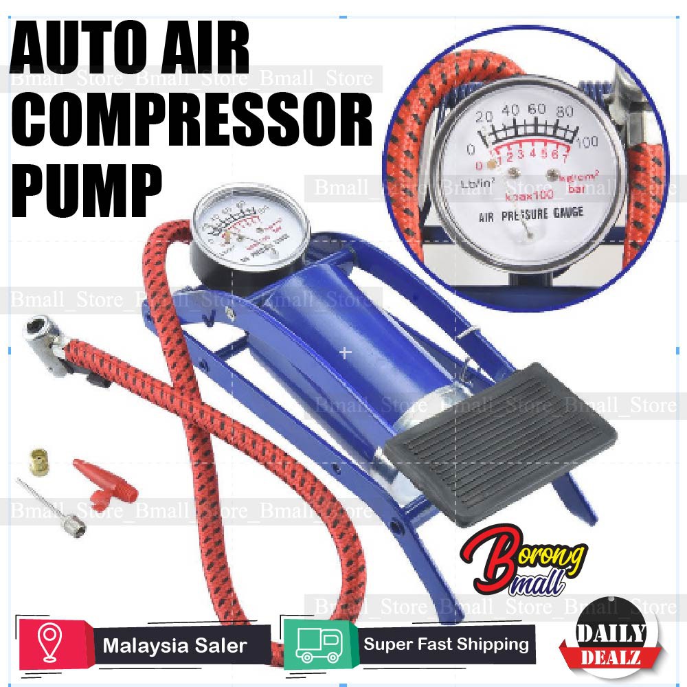 Single Barrel Foot Pump Pedal Cylinder Inflator Air Compressor Pressure ...
