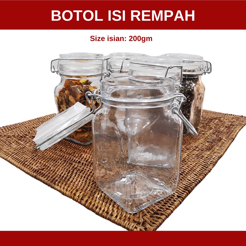 Jar Bekas Kaca Simpan Rempah/Herba 200g | Shopee Malaysia