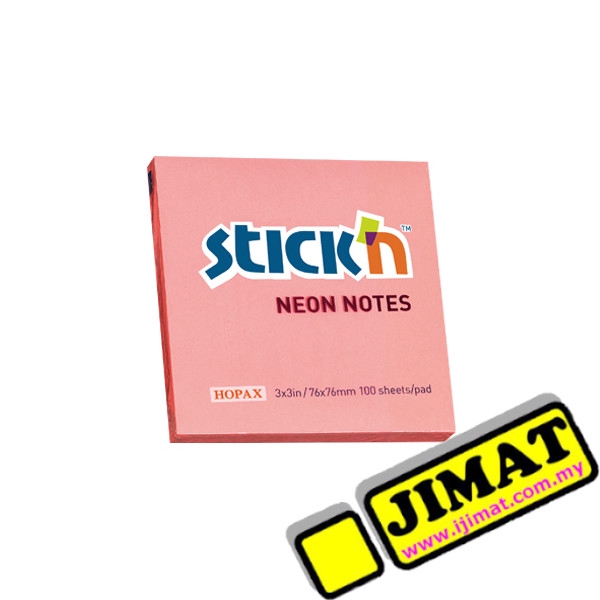 HOPAX Neon Sticky Note / Memo Pad / Stick'N Notes 3x3 100's Pad 21133 ...