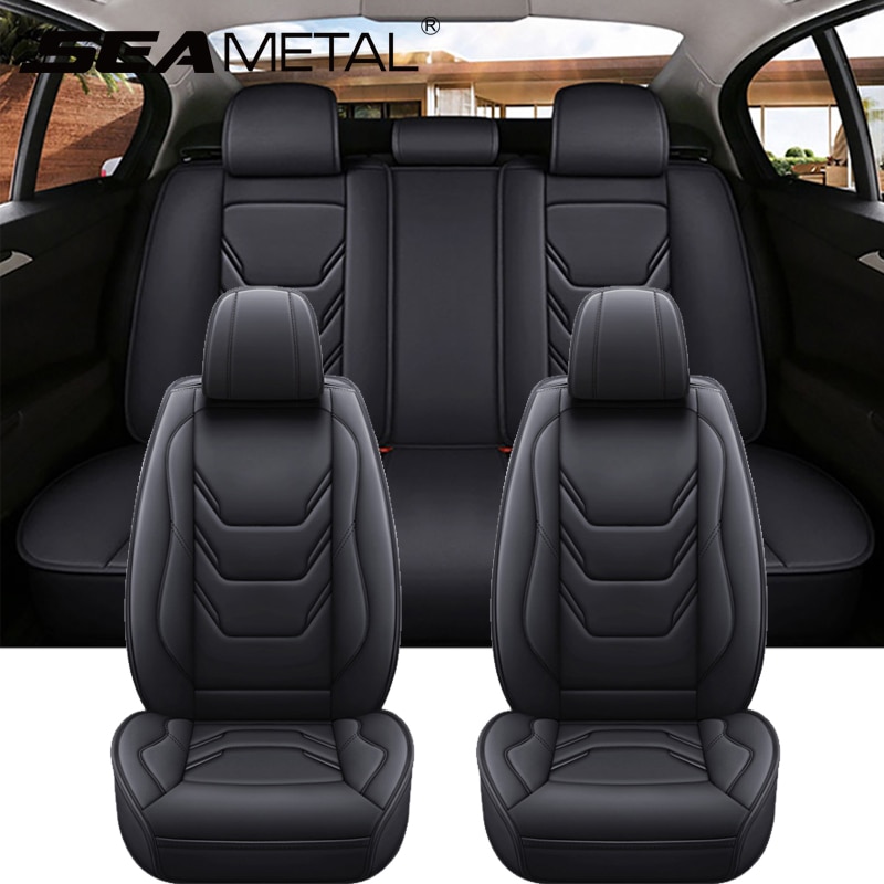 Four Season Car Seat Covers Premium Leather Auto Front Rear Chair Cover ...