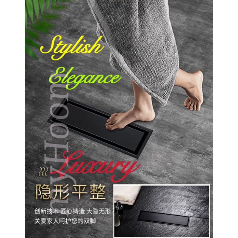 Rectangle Black Stainless Steel 304 Floor Drain/Luxury/Stylish & Modern ...