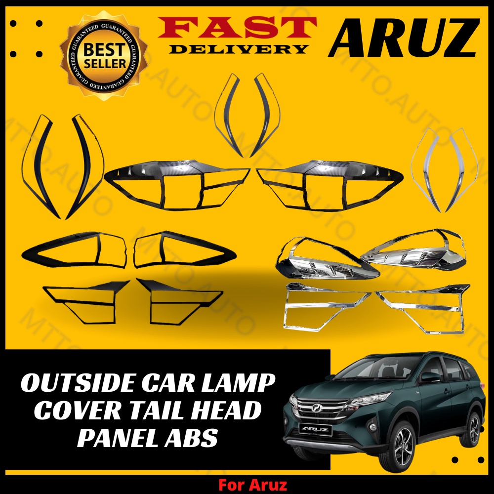 MTTO Perodua Aruz Outside Car Lamp Cover Tail Head Panel ABS Case ...
