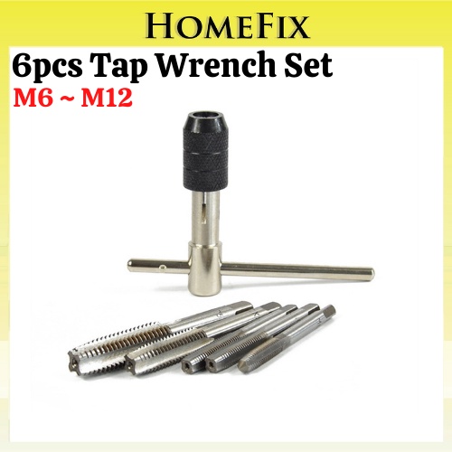 6Pcs Tap Wrench Set M6 M7 M8 M10 M12 Metric Screw Tap T-Shaped Wrench ...