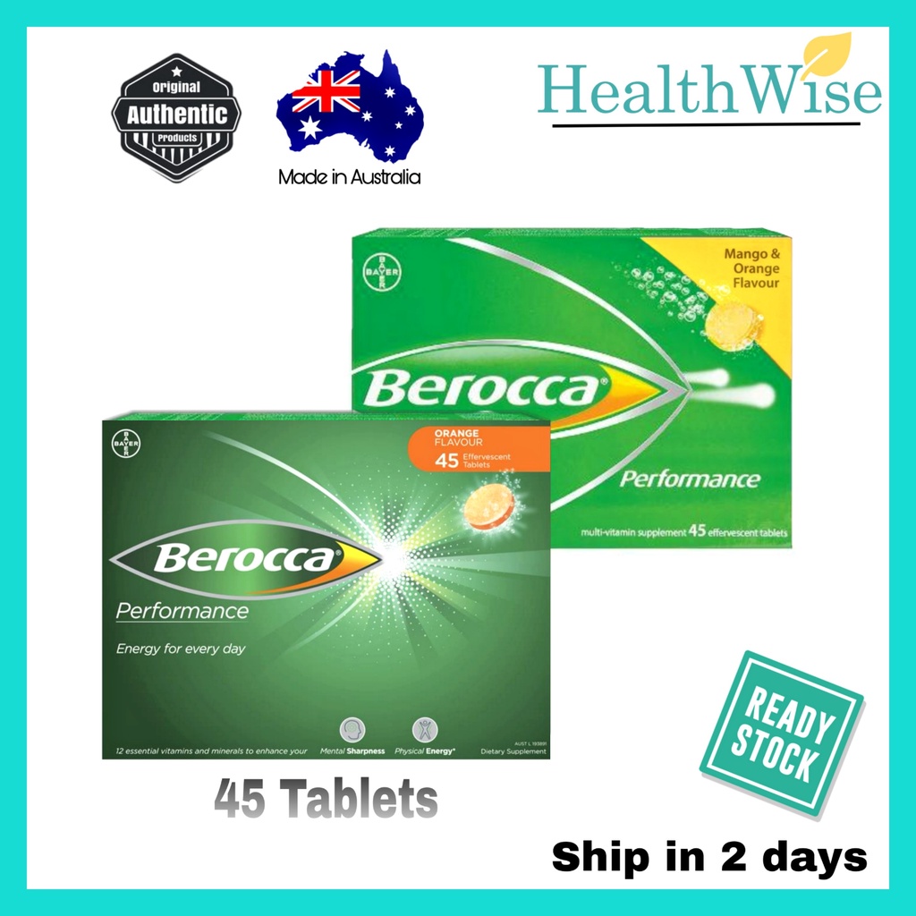 Berocca Performance 45 Effervescent Tablets Orange / Mango & Oren ...