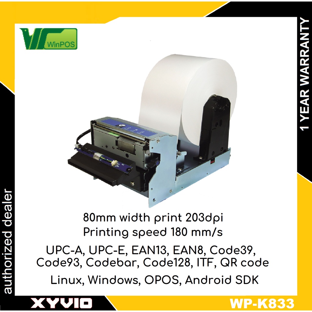 WinPOS WP-K833 Heavy Duty Industrial 80mm Thermal Printer for Kiosk/ATM machine | Shopee Malaysia
