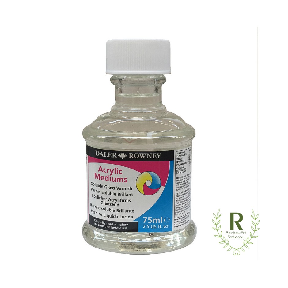 Daler Rowney System3 Acrylic Mediums Soluble Gloss Varnish 75ml ...