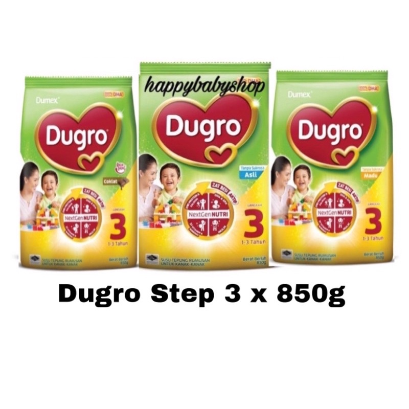 Dumex Dugro Step 3 (850g x 3 Packs) Biasa, Madu, Coklat | Shopee Malaysia