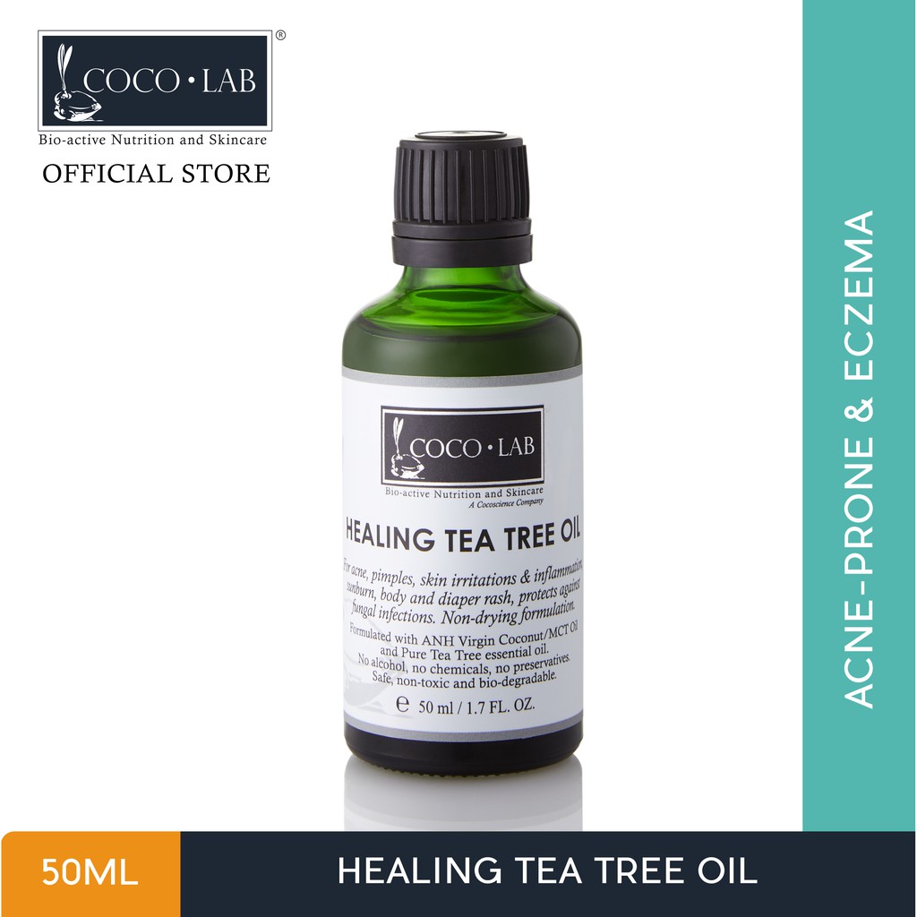 COCOLAB Healing Tea Tree Oil (50ml) [For Pimples, Acne, Rashes, Flare ...