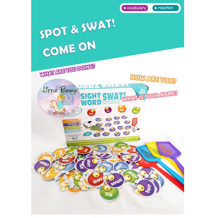 Spot and Swat 🐝🐝 Vocabulary Board Game / Sight Word Reaction Game ...