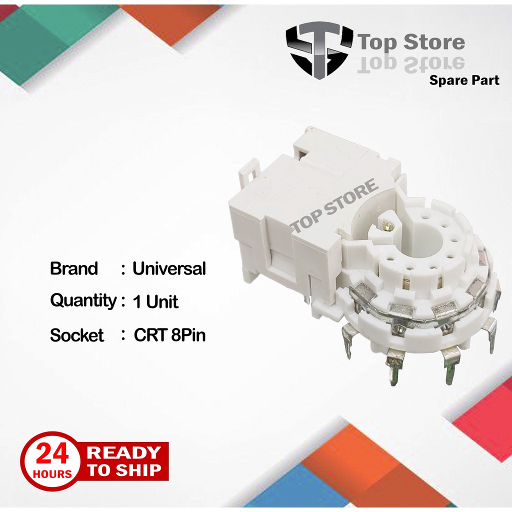 CRT Socket 8 Pin for general purpose TV Part Soldering PCB Mount ...
