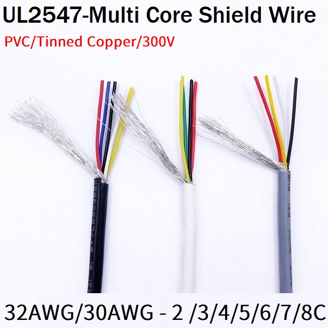 1M Shielded Wire Signal Cable 32AWG 30AWG Channel Audio 2 3 4 5 6 7 8 ...
