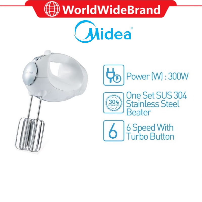 Midea 6 Speed Hand Mixer HM0273 (225W) | Shopee Malaysia