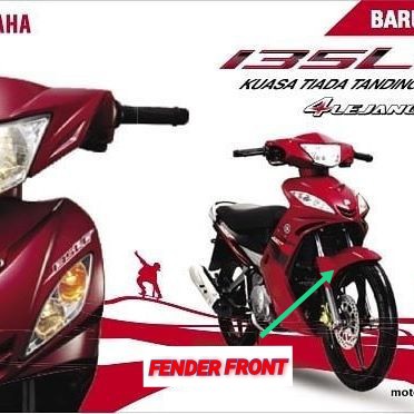 YAMAHA LC135 FIRST MODEL V1 DEEP RED METALLIC FENDER FRONT GENUINE ...