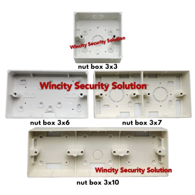 WSS PVC Box Surface Type Nut Box / Electrical Box/Base 3x3 / 3x7 / 3x10 ...