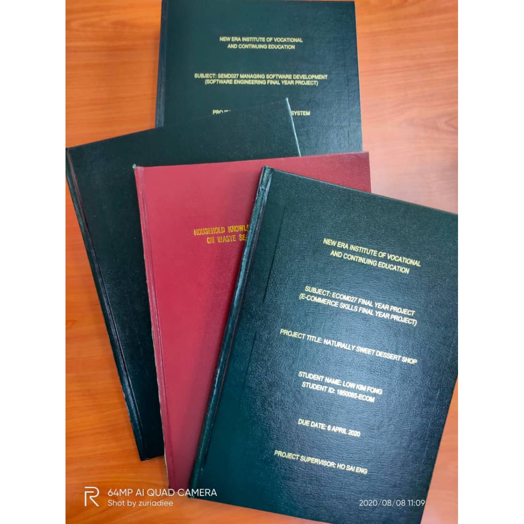 Book - Thesis , hardcover , hardbound , including gold stamping & kotak ...