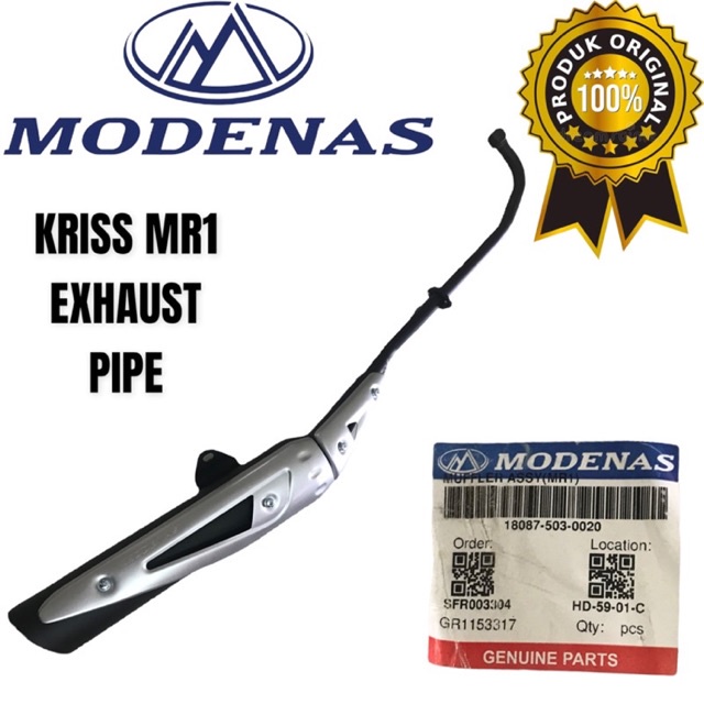 MODENAS KRISS MR1 MR2 EXHAUST PIPE EKZOS PIPE 100% ORIGINAL | Shopee ...